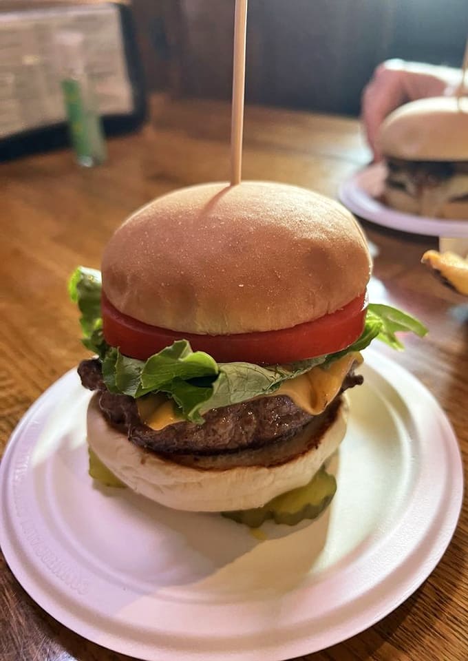 The California Cheeseburger brings garden-fresh goodness to burger perfection, proving that vegetables and beef can absolutely be best friends.