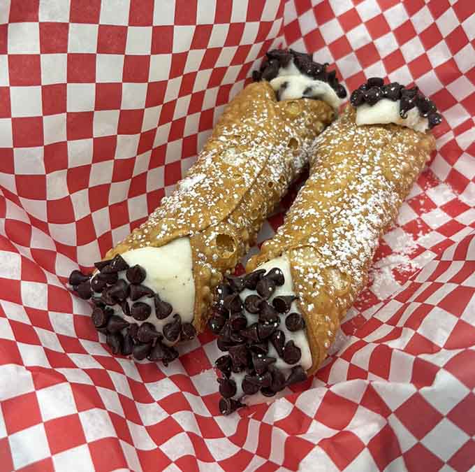 These mini cannolis are the perfect size for pretending you're showing restraint while still getting your sweet fix after that massive sub.