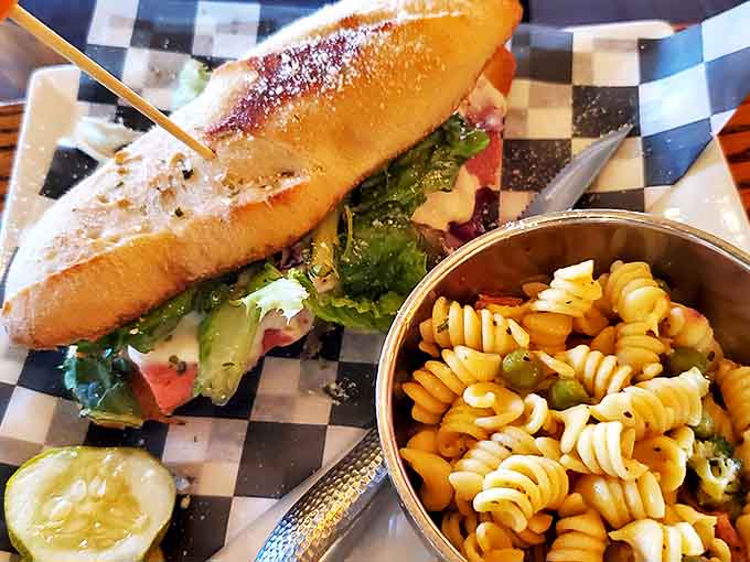 The sandwich-pasta combo proves Cascarelli's isn't a one-trick pony &ndash; their pasta salad has that perfect al dente bite that mass-produced versions can only dream about.