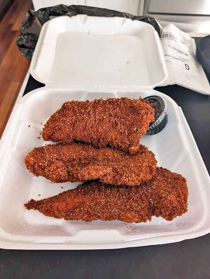 These aren't your average chicken tenders &ndash; the crispy coating hides juicy meat within, proving simple food done right is sometimes the most satisfying.