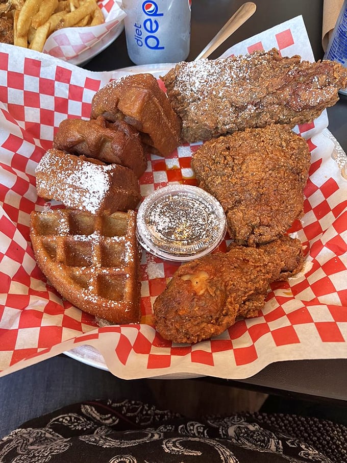 The dynamic duo of comfort food! This plate is proof that sometimes, the best things in life come stacked on top of each other.