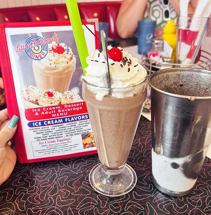Dessert or work of art? This chocolate cake shake is a towering testament to the fact that too much of a good thing can be wonderful!