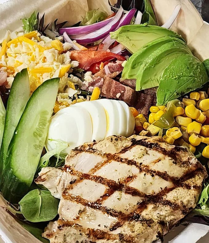 Cobb Salad: A garden of earthly delights topped with perfectly grilled chicken &ndash; the salad for people who don't usually order salads at barbecue joints.