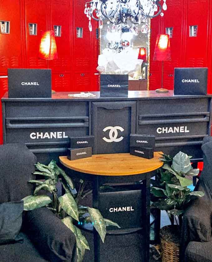 Fashion meets fantasy in the Chanel-inspired locker room &ndash; where school nostalgia gets a glamorous makeover with designer flair.