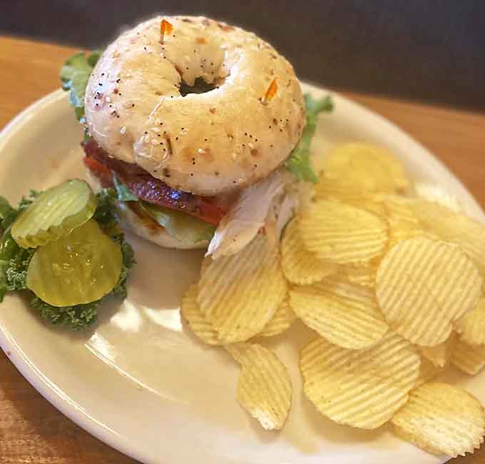 The turkey BLT on a bagel takes a breakfast staple and transforms it into lunch perfection worth writing home about.