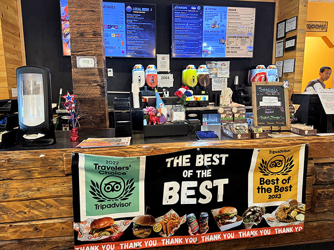 The counter proudly displays well-earned TripAdvisor awards &ndash; silent testimony to consistent excellence that keeps bringing folks back.