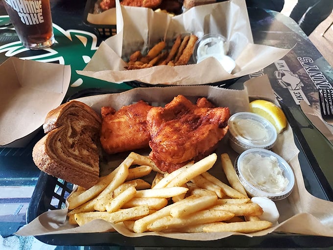 Friday night's alright for frying! This fish is so fresh and crispy, it might just flip right off your plate and back into the lake.