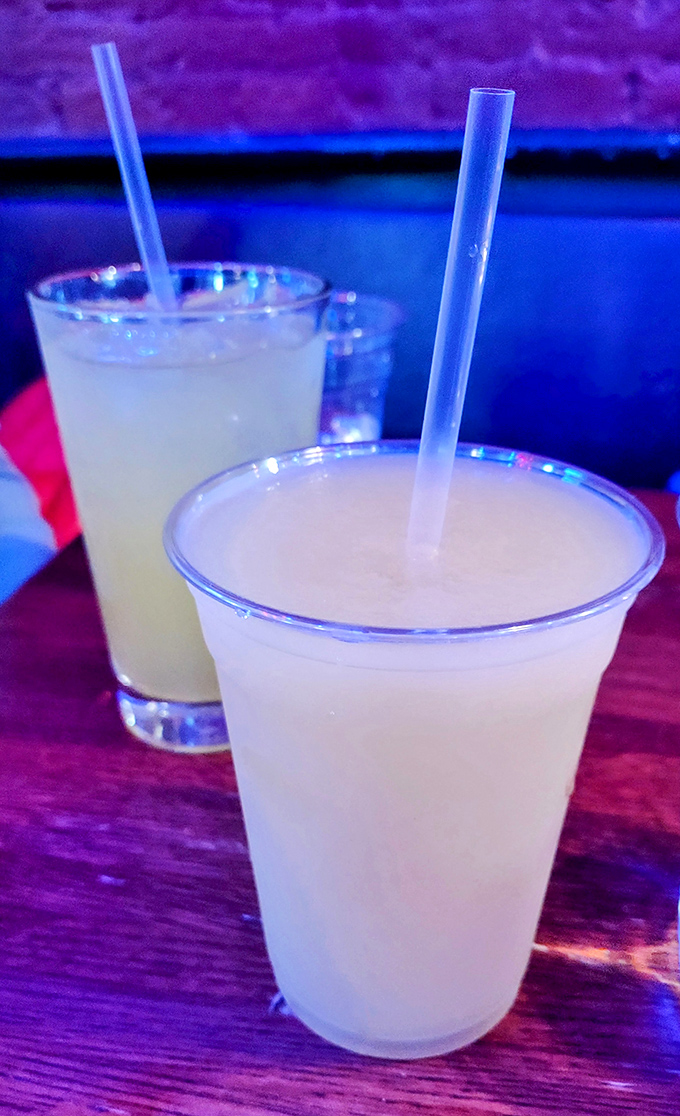 The perfect pairing: a frosty beer alongside a frozen margarita. Because sometimes the hardest choice at Ruben James is what to drink!