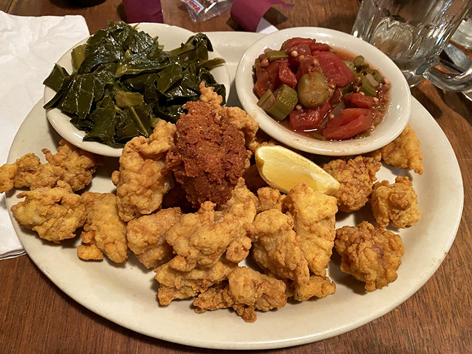 Florida's most famous reptile transformed into golden-fried deliciousness – proving everything really does taste like chicken, only more interesting.