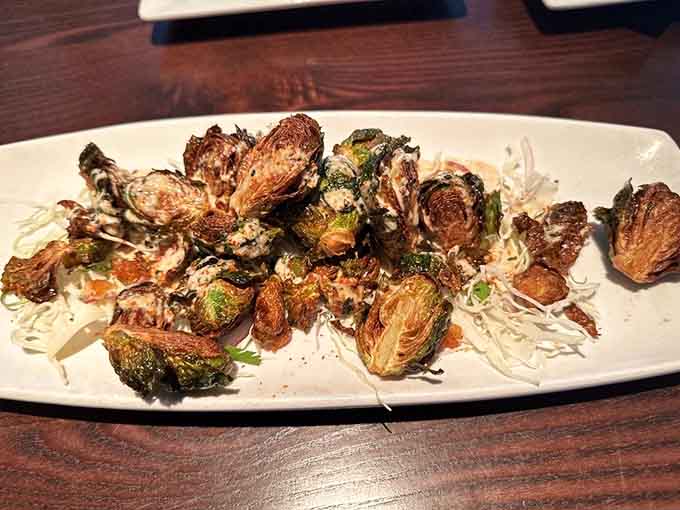 Brussels sprouts transformed into crispy, golden bites that even vegetable skeptics can't resist devouring with enthusiasm.