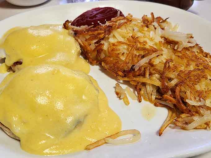 Eggs Benedict done right, with hollandaise that's actually made from scratch and poached eggs that didn't come from a microwave.