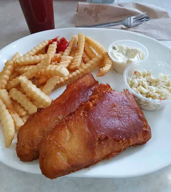 Beer-battered fish and crinkle-cut fries prove that Hoagie's lunch game is just as strong as its breakfast reputation.
