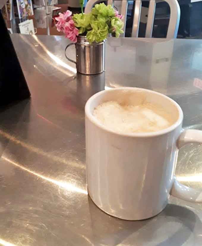 Morning meditation, BookCellar style: a perfectly foamed chai and the promise of uninterrupted reading time ahead.