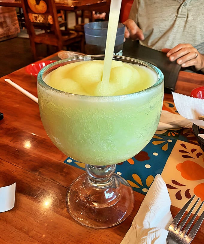 House Margarita: The fishbowl-sized house specialty arrives frosty and potent &ndash; a vacation in a glass that pairs dangerously well with everything on the menu.