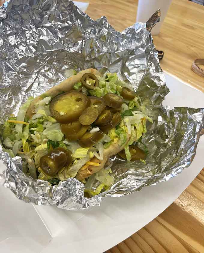 Sometimes you need to see a taco from this angle to truly appreciate the engineering marvel of keeping all those toppings together.