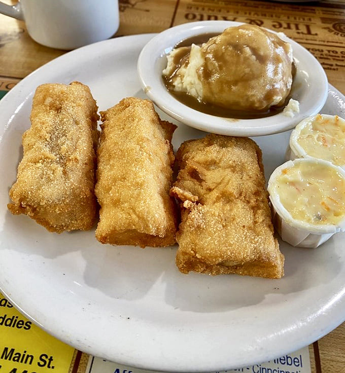 Golden fried cod with sides that actually look homemade: dinner without pretense, just the way it should be every time.