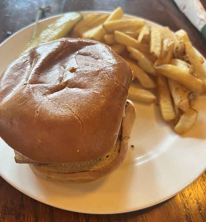 Even the Impossible Burger gets the royal treatment here, served on a pretzel bun with fries that prove vegetarian options don't have to be boring.