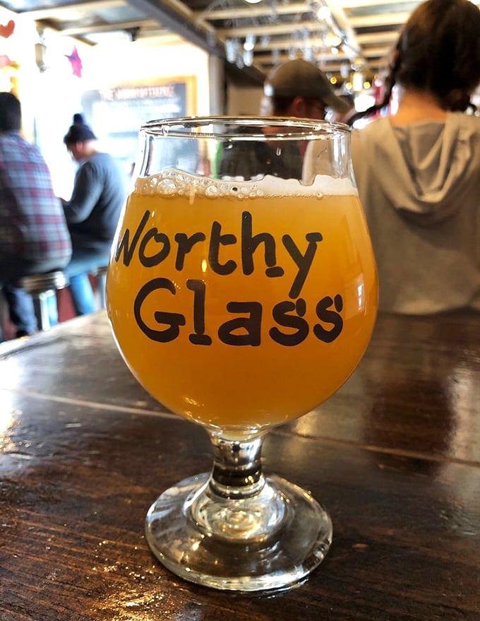 "Worthy Glass" indeed &ndash; this golden elixir captures Vermont's brewing magic in one perfectly poured, hazy embrace.