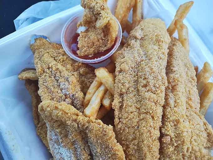 Catfish fried to absolute perfection with a cornmeal crust that would make Southern grandmothers nod in solemn approval and respect.