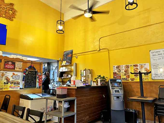 The ordering counter keeps things simple and efficient, with menu boards displaying your options and friendly staff ready to help.