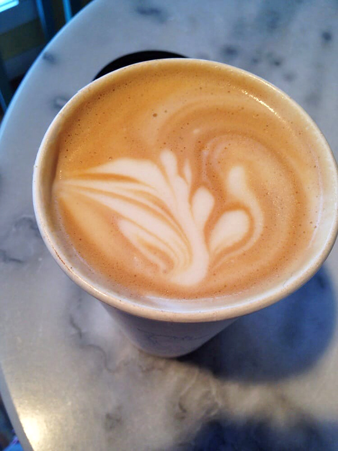 Latte art this beautiful deserves a moment of appreciation before it disappears alongside your pastry of choice.