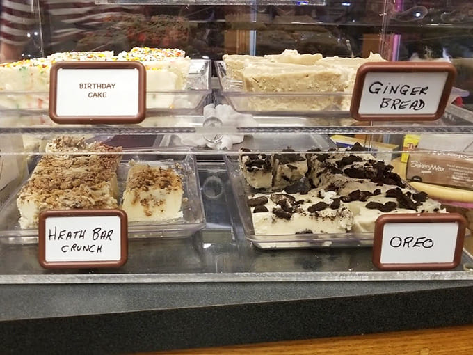 The fudge varieties alone could keep you sampling all afternoon, each flavor rich and impossibly smooth.