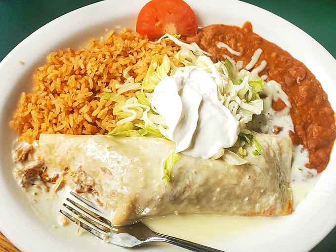 Rice, beans, and a perfectly executed burrito demonstrate that sometimes the classics are classic for very good reasons that become obvious with each bite.