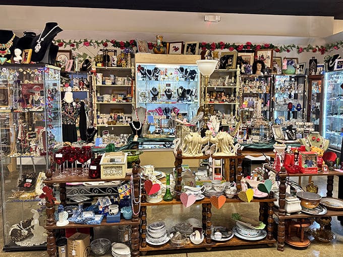 This jewelry display could bankrupt a magpie, with sparkles and treasures arranged to tempt even the most budget-conscious shopper.