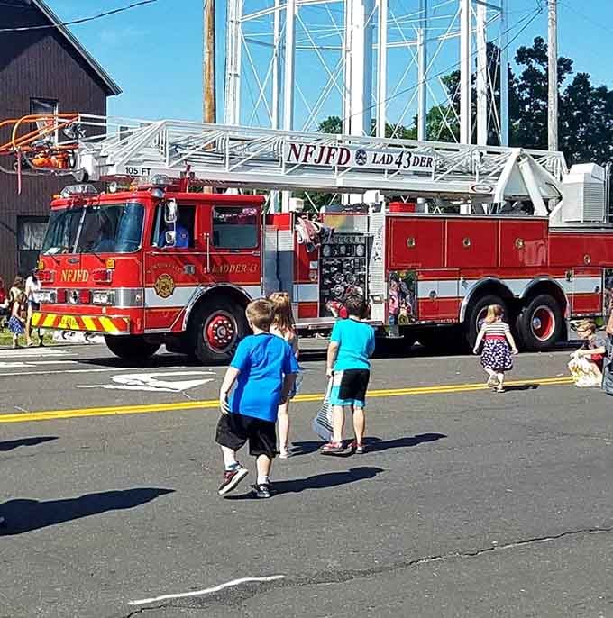 During community celebrations, the local fire department brings out their impressive trucks, delighting children and adults equally.