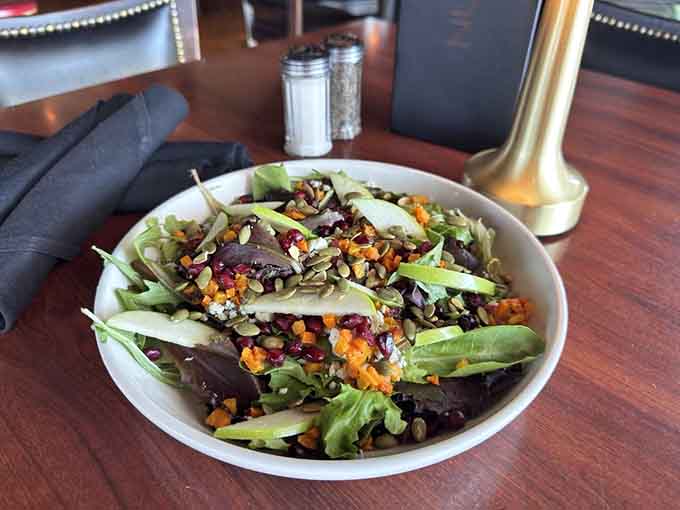 The Winter Gem Salad brings freshness and crunch to your meal, with colorful toppings that make eating your vegetables actually exciting.