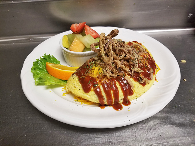 A masterpiece of morning architecture &ndash; this isn't just breakfast, it's edible art with a side of perfectly seasoned potatoes.