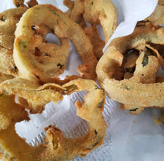 Golden-brown circles of happiness, these crispy onion rings make the perfect opening act before the main Ponza Rotta event.