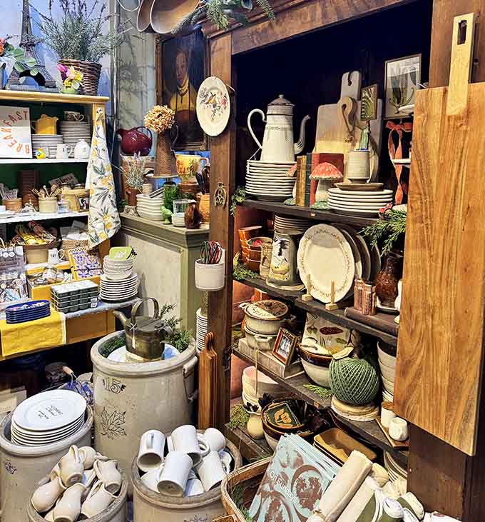 Walking these aisles feels like exploring your impossibly cool grandmother's attic, if she happened to shop at European flea markets for decades.