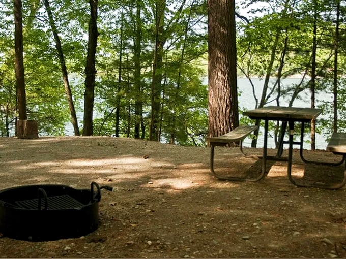 Nature's dining room: Picnic tables with lake views make even PB&J sandwiches taste like gourmet cuisine.
