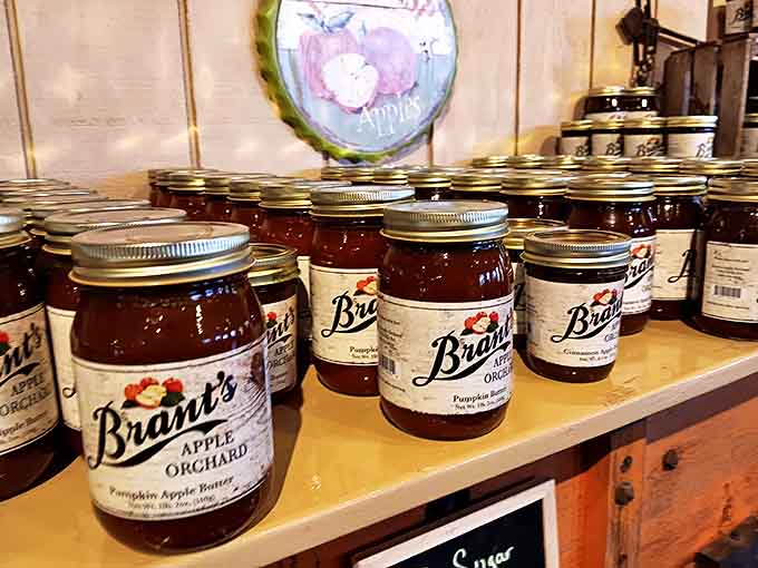 Jars of Brant's apple butter line the shelves like little soldiers &ndash; each one containing autumn's essence, ready to transform winter toast.