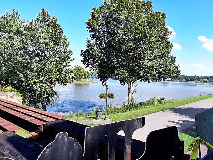 As the sun plays on the Muskingum River, Harmar Village offers peaceful moments where water and history flow together seamlessly.