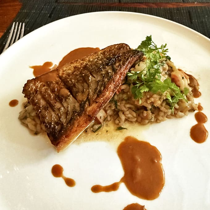 This fish didn't just get cooked&mdash;it got respected. Perched atop risotto like a culinary crown jewel worth its weight in flavor.