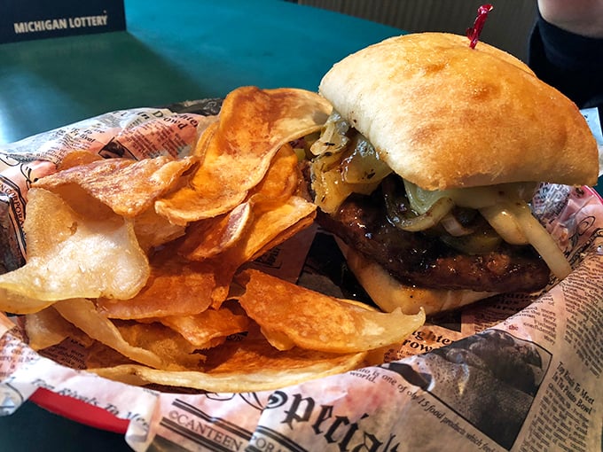 Caution: Flavor explosion ahead! This spicy jack burger brings the heat faster than a Michigan summer.