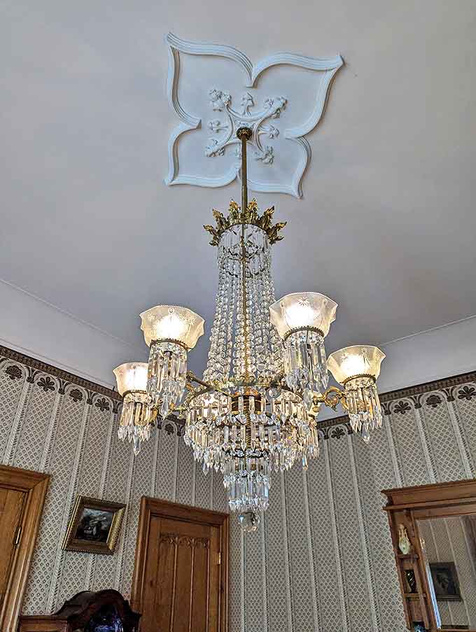 Suspended elegance &ndash; each crystal prism catching and scattering light exactly as it did when Ulysses S. Grant was president.