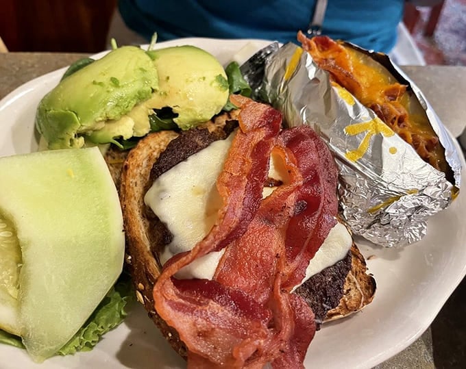 The California burger brings West Coast vibes to the Midwest, complete with avocado that actually looks fresh and inviting.