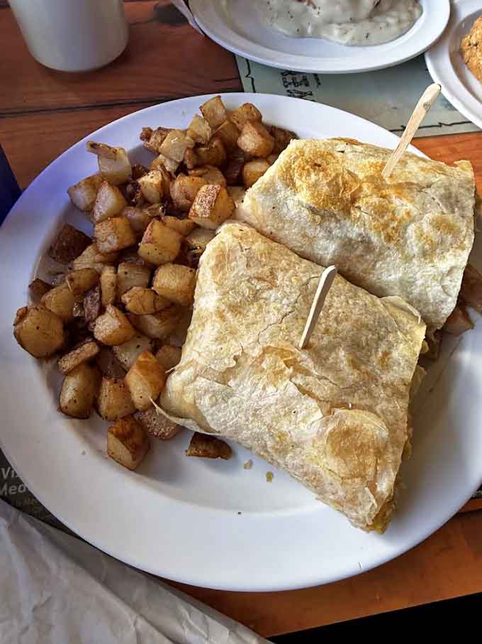 Breakfast burritos and perfectly crisped hash browns demonstrate that every item on the menu gets the same generous treatment.