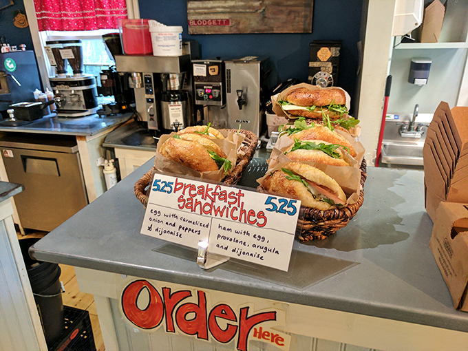 The breakfast sandwich display offers a morning dilemma worth having. Decision paralysis never tasted so good.