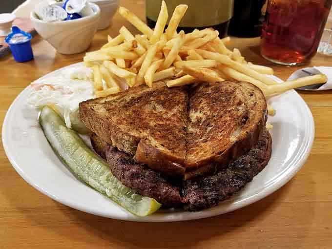 A patty melt so generously proportioned it makes regular burgers look like they're on a diet plan.