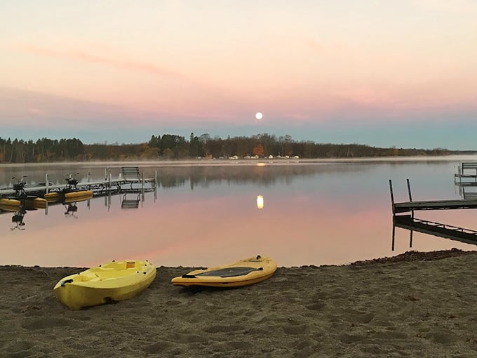 That golden hour glow transforms the shoreline into something from a postcard, except better because you're actually there experiencing it in real time.
