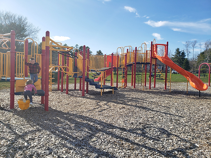 Little adventurers conquer the colorful Wiscasset Community Playground &ndash; where childhood imagination runs as wild as the Maine coastline.