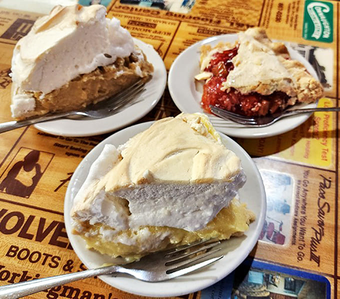 Cream pies that stand tall and proud, with clouds of meringue that would make a pastry chef weep with joy.