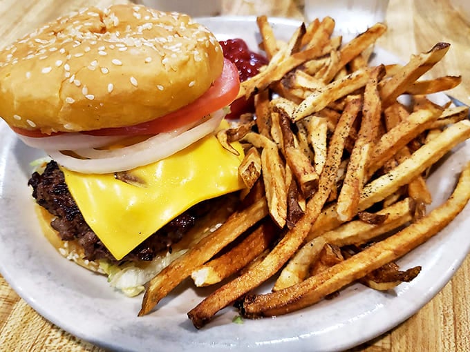 This isn't just lunch &ndash; it's a masterclass in American classics, with a perfectly melted cheese blanket and fries crisp enough to make you weep.