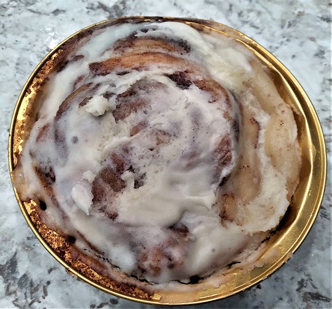 This cinnamon roll isn't just breakfast, it's an event &ndash; swirls of spiced dough crowned with frosting that melts into every nook and cranny.