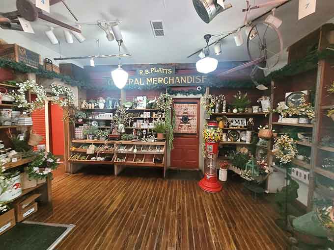 Step inside the general merchandise area and you'll find treasures that go beyond typical tourist fare, including cornmeal ground right here at the mill.