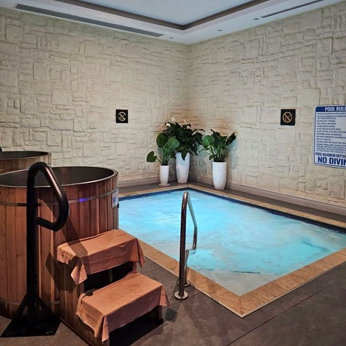 Hydromassage Pool: Not your neighbor's backyard hot tub &ndash; this aquatic paradise turns muscle knots into distant memories.